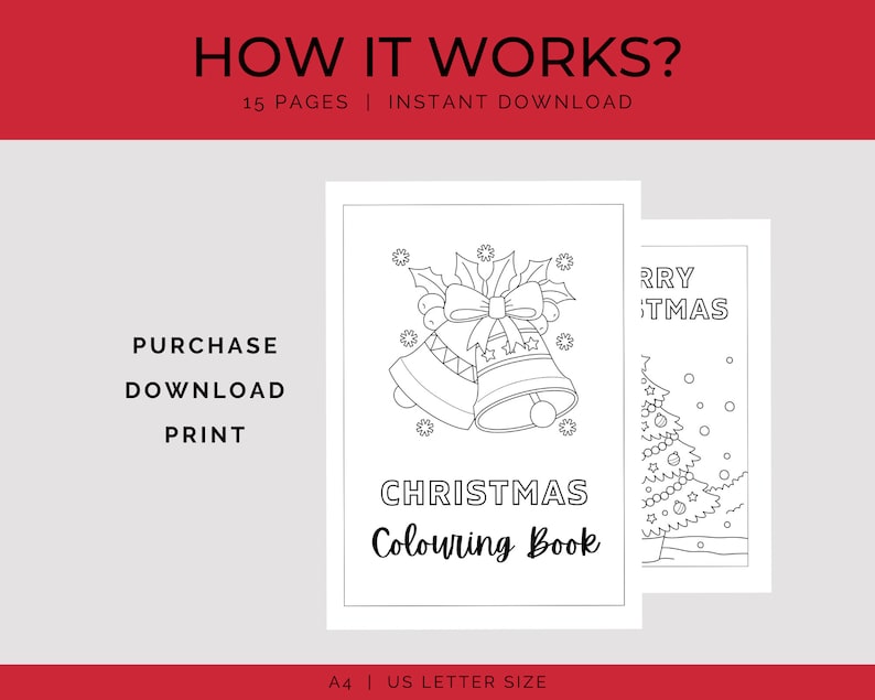 Christmas Coloring Book Printable Christmas Coloring Pages - Etsy