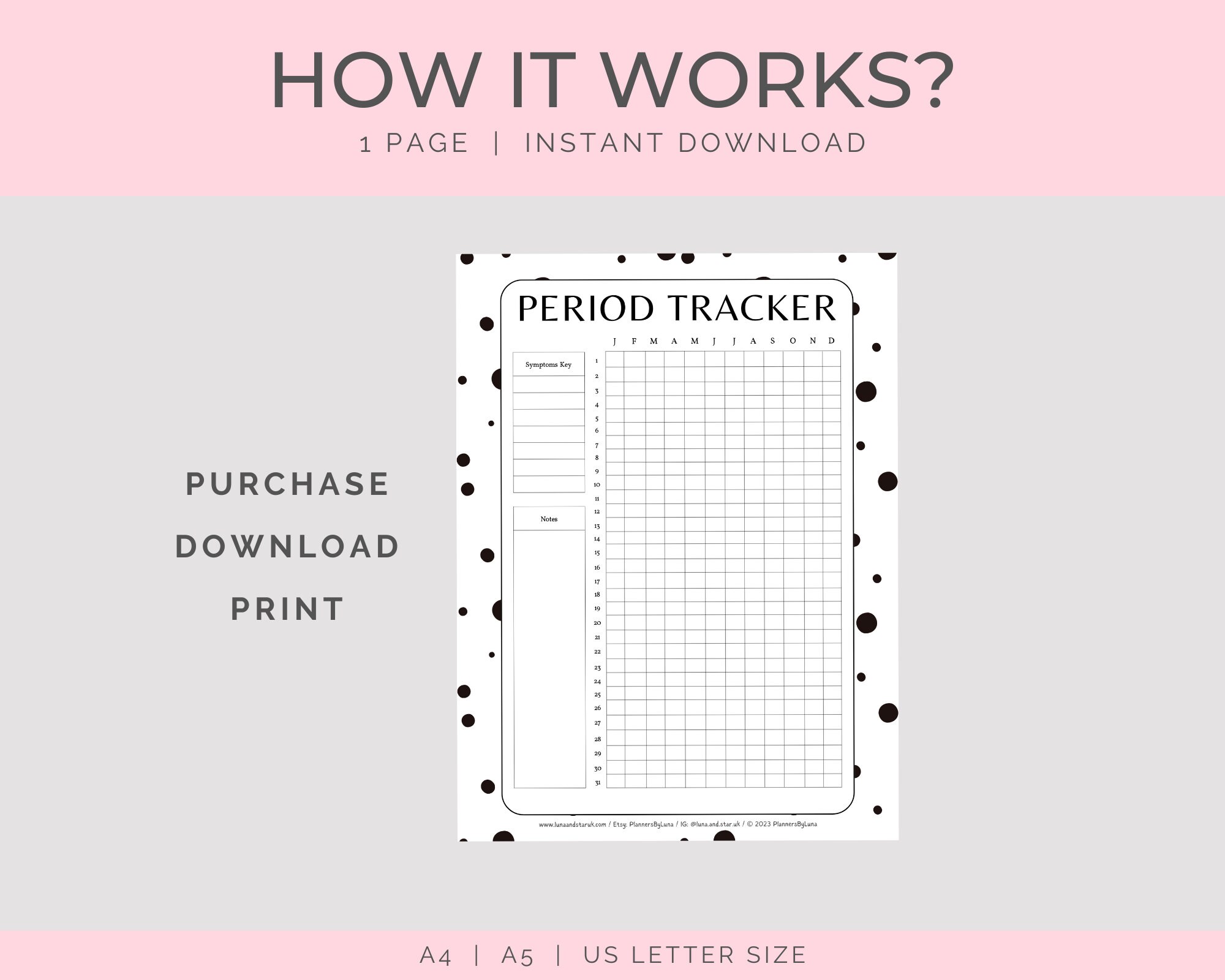 Printable Period Tracker Symptom Tracker Period Journal Ovulation ...