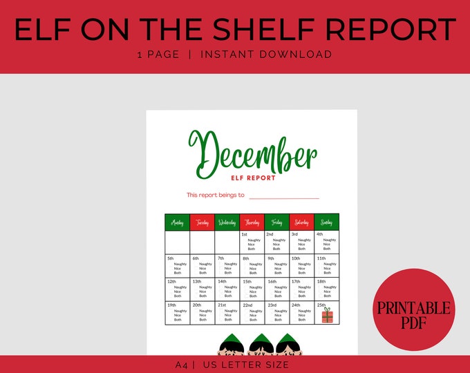 Elf Countdown Days Until Christmas Christmas Countdown Christmas Elf ...