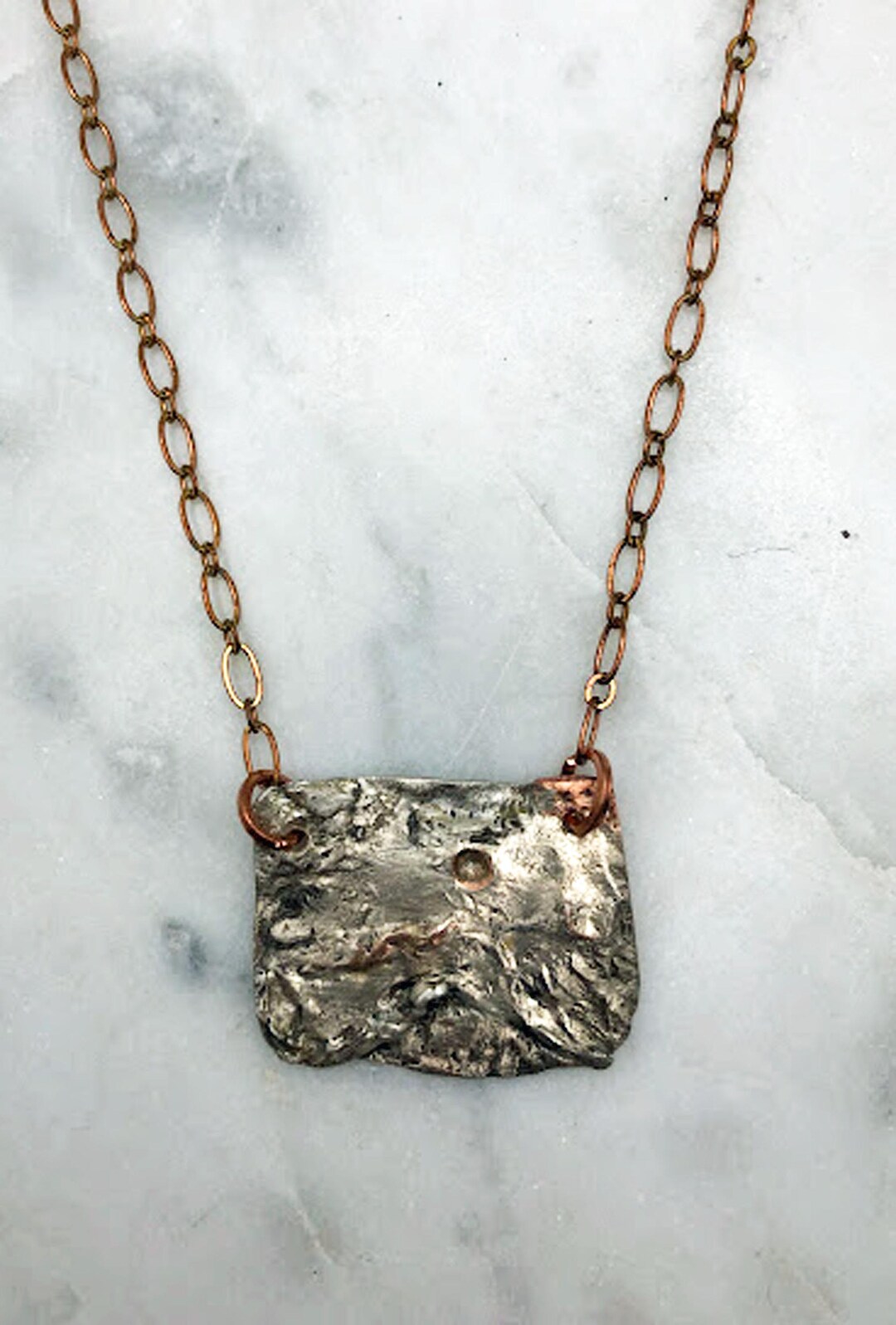 Reticulated Sterling Silver on Copper Pendant - Etsy