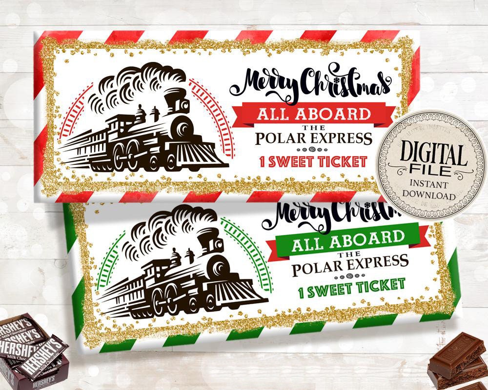 Polar Express Ticket Candy Bar Wrapper Christmas Chocolate - Etsy UK