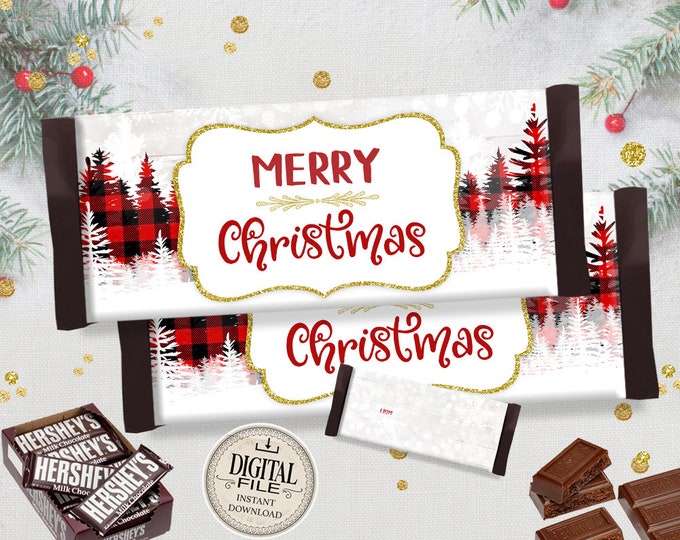 Christmas Candy Bar Wrappers, Hershey Bar Wrappers, Instant Digital ...