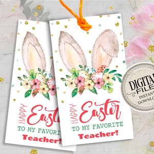 Happy Easter Teacher Gift Tags School Favor Tag Teacher - Etsy