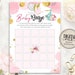 Unicorn Baby Shower Bingo Cards Pink Bingo Baby Shower Games - Etsy