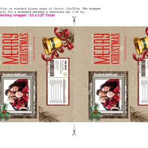 Merry Christmas Chocolate Bar Wrapper Printable Holiday - Etsy