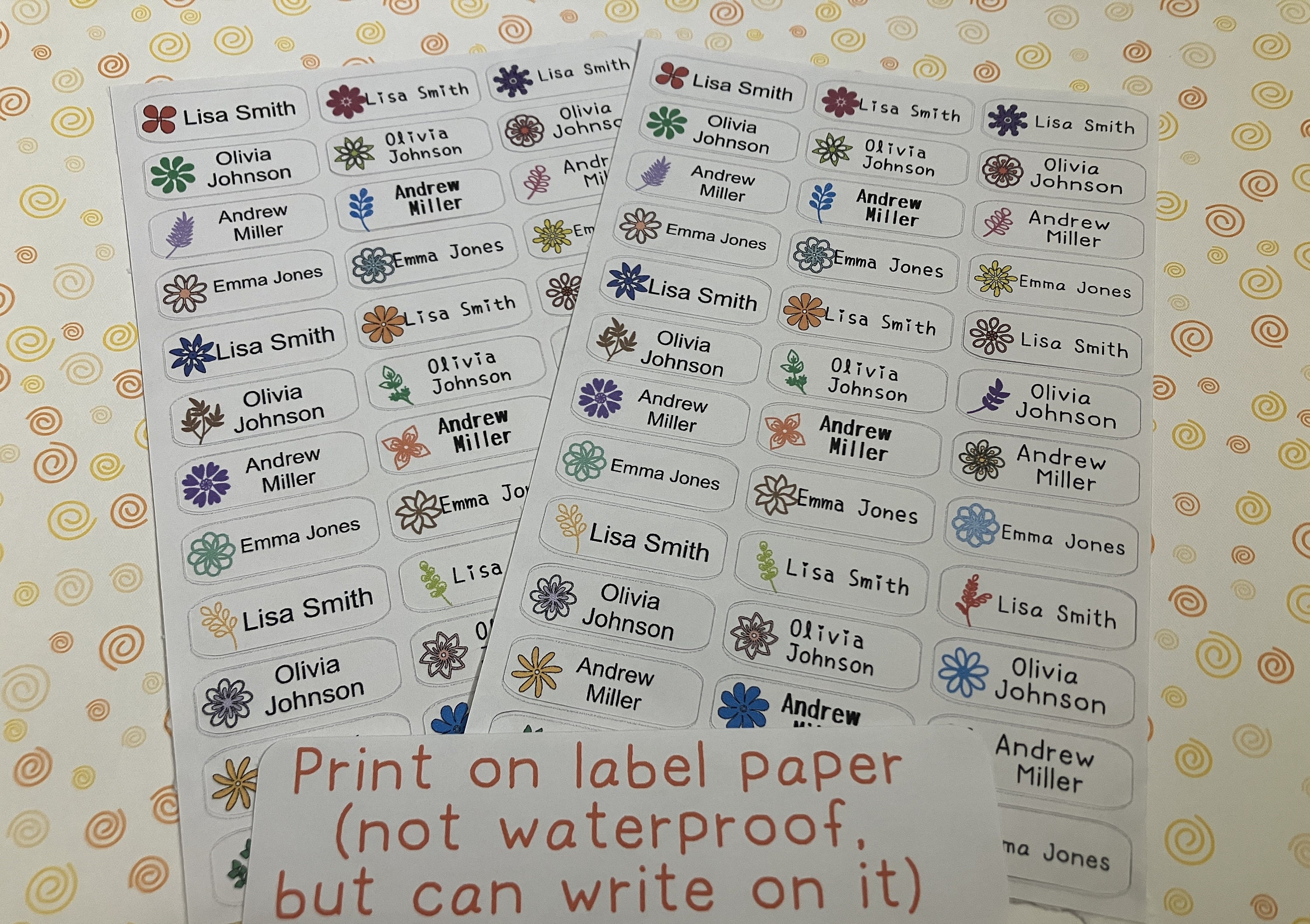 Editable Name Label Template, Editable School Supply Labels, 36 Designs ...