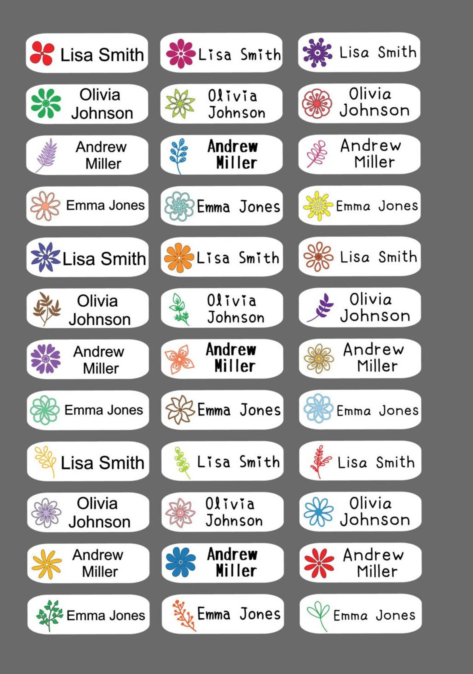 Editable Name Label Template, Editable School Supply Labels, 36 Designs ...