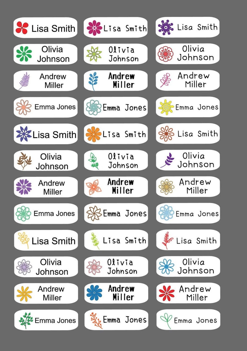 Editable Name Label Template, Editable School Supply Labels, 36 Designs ...