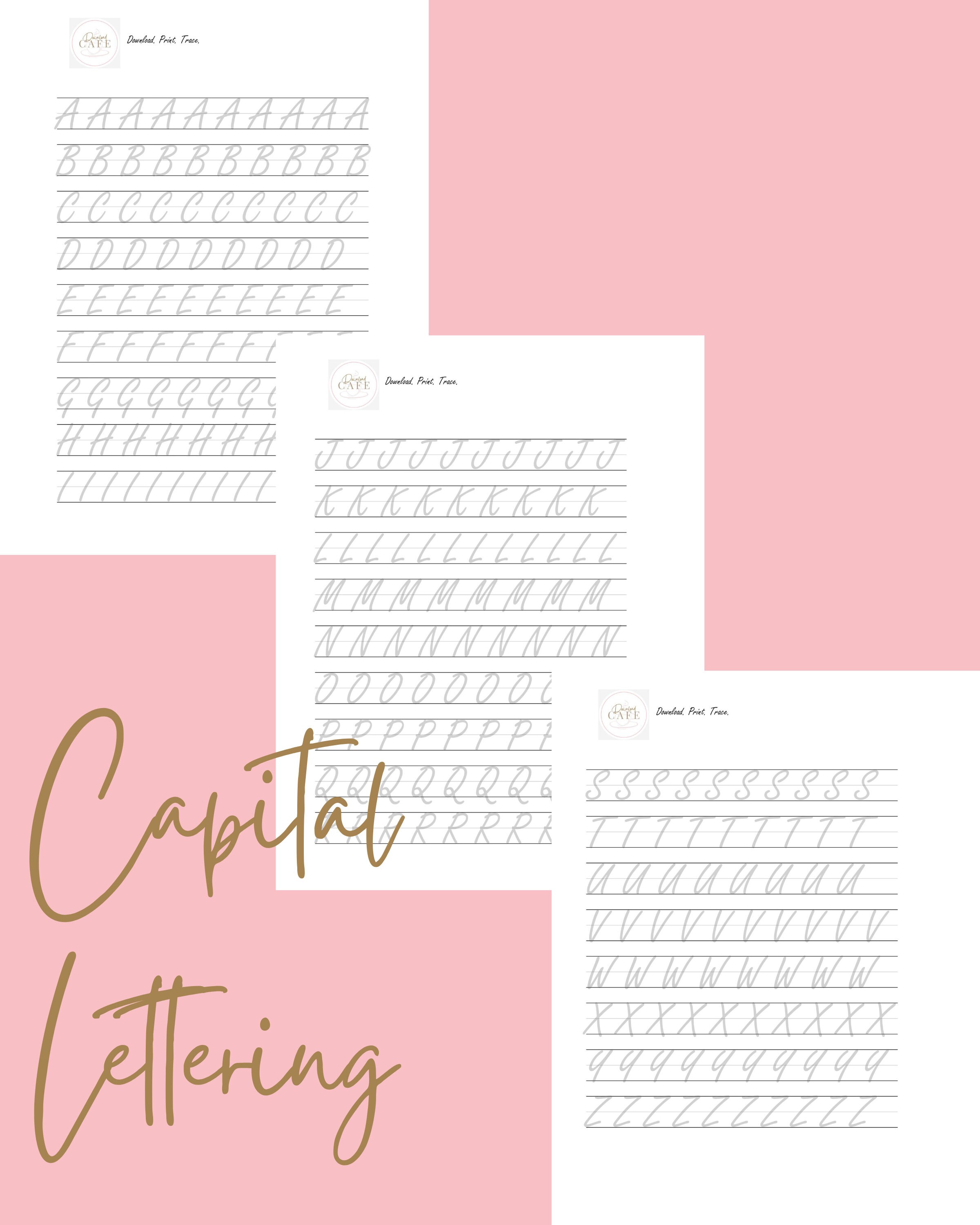 Large Print Freestyle Script Handwriting Printable Hand - Etsy