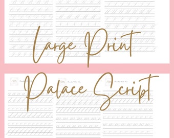 Large Print Freestyle Script Handwriting, Printable, Hand Lettering ...