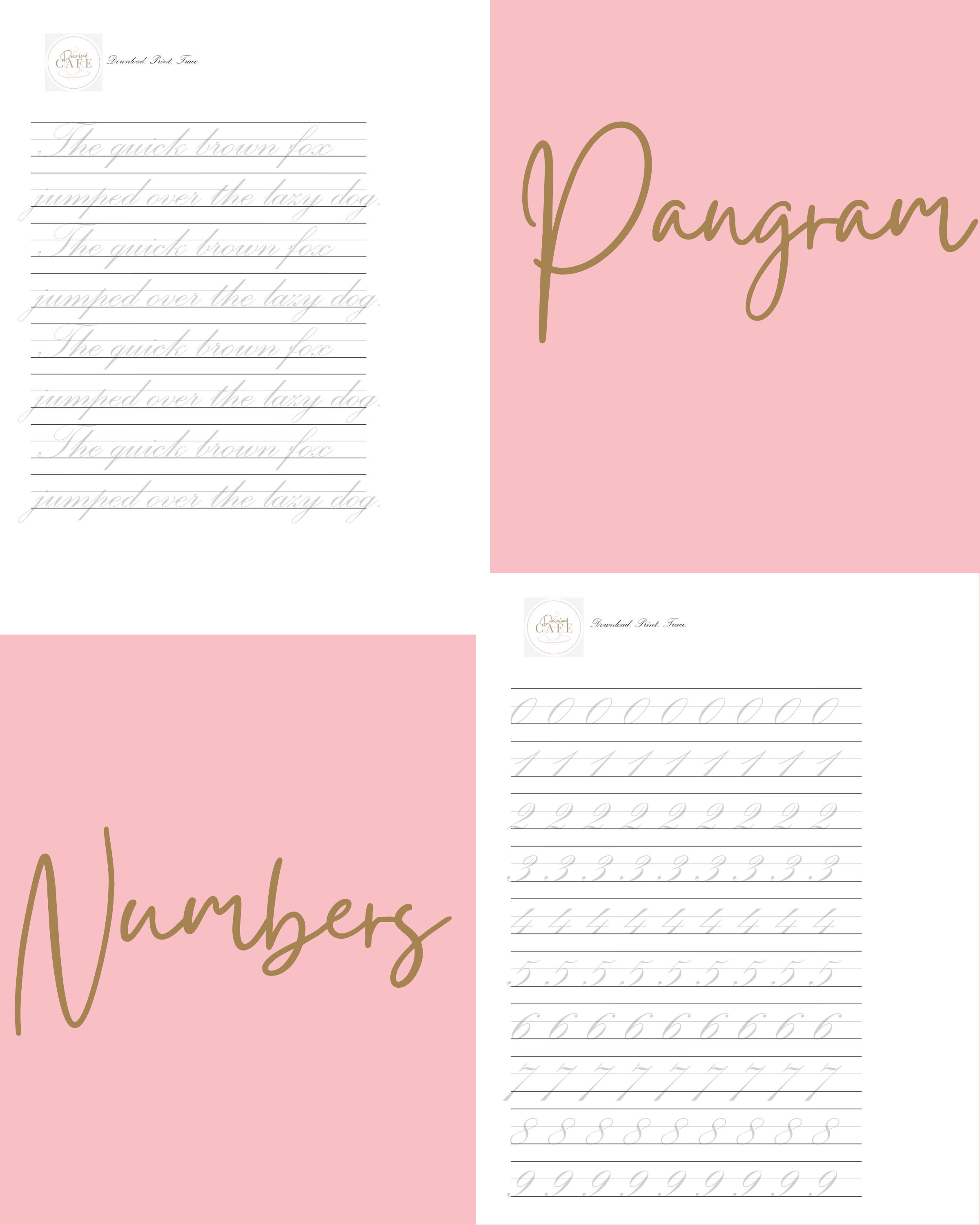 Large Print Palace Script Handwriting, Printable, Hand Lettering ...