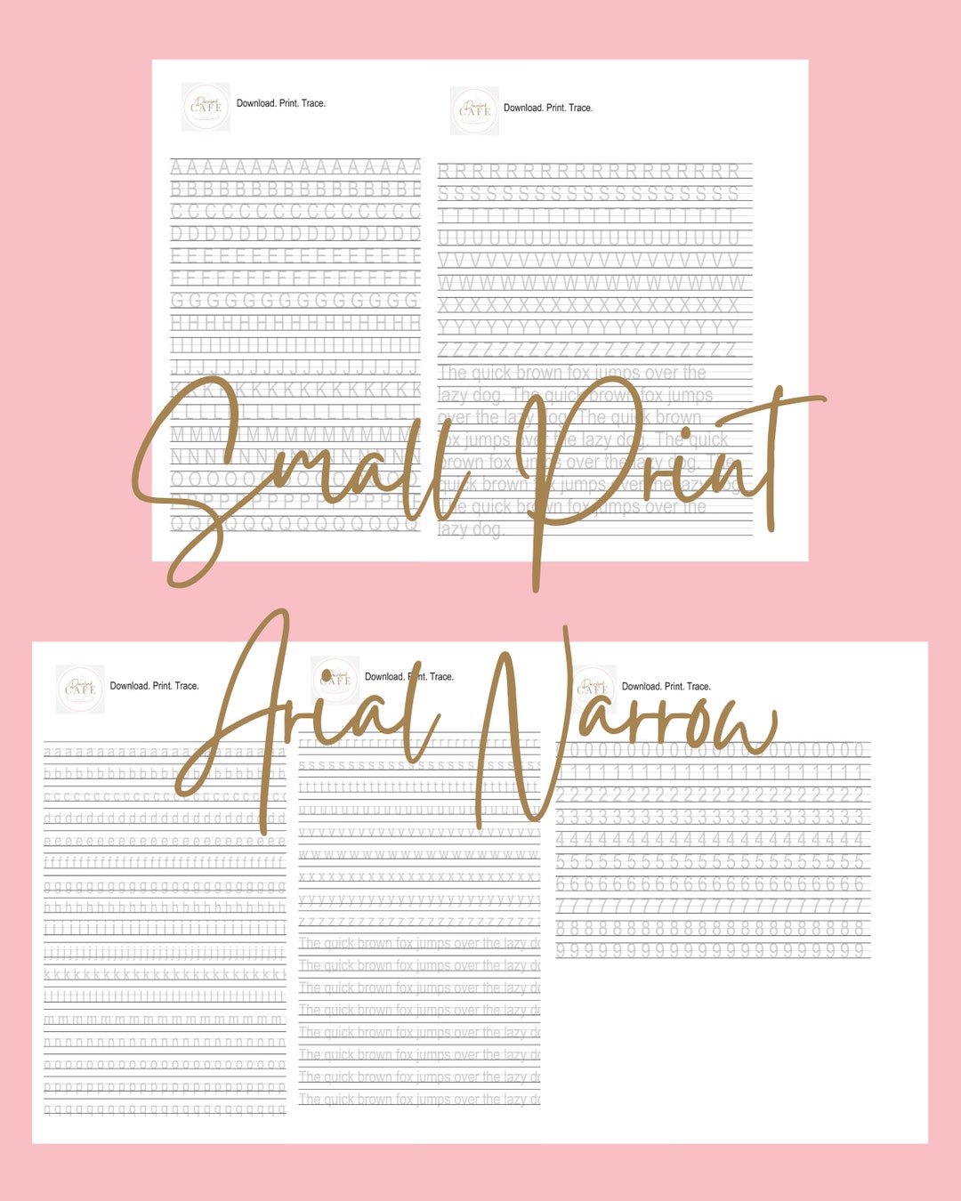 Small Print Arial Narrow Handwriting, Printable, Hand Lettering ...