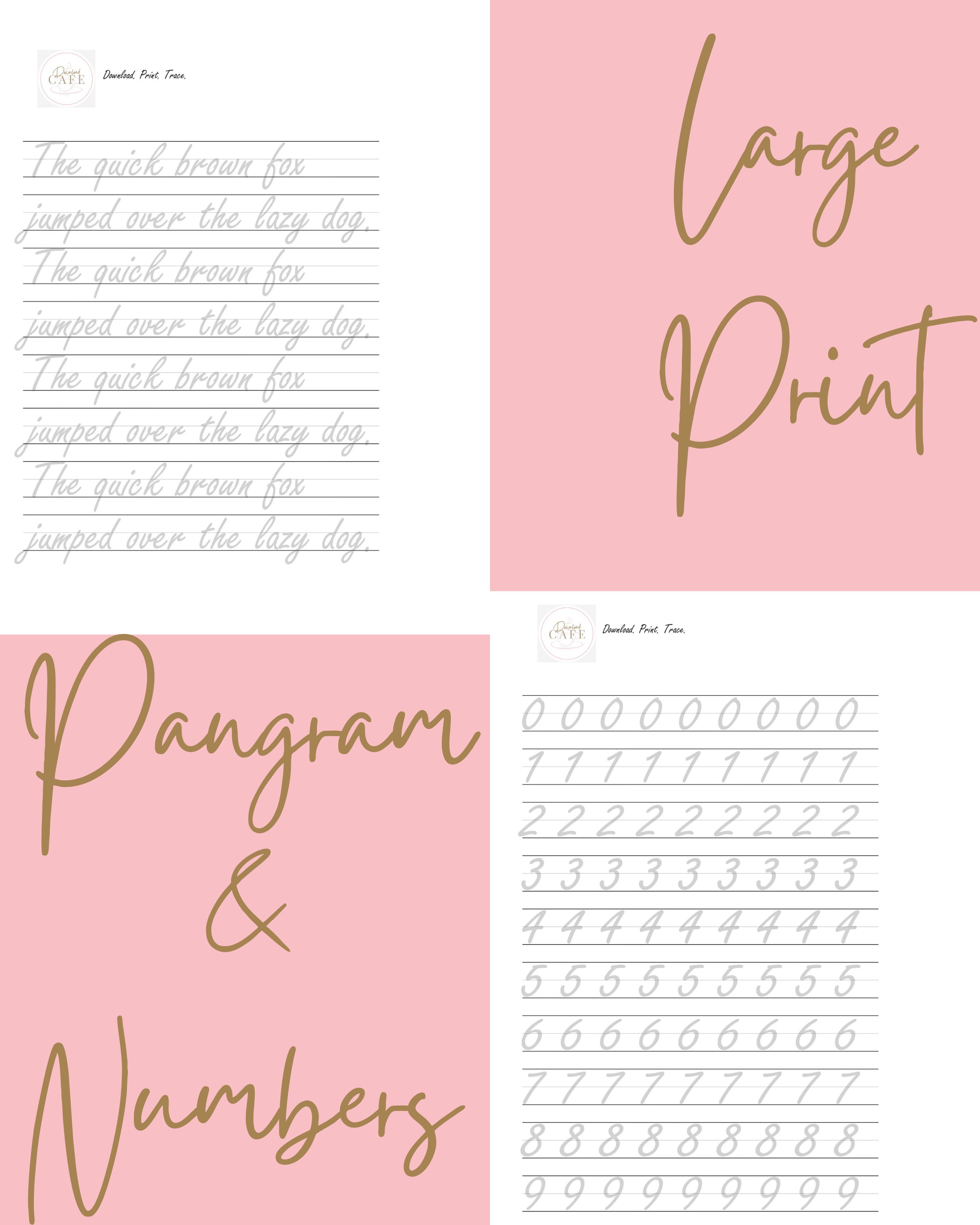 Large and Small Print Freestyle Script Handwriting, Printable, Hand ...