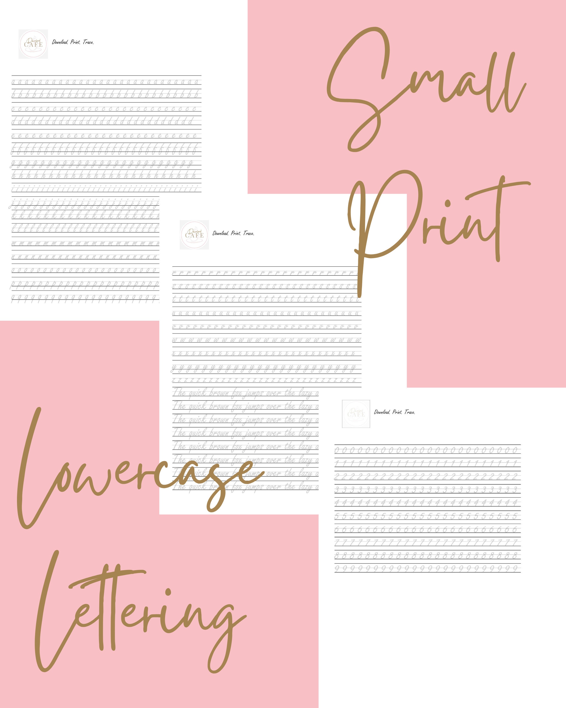 Large and Small Print Freestyle Script Handwriting, Printable, Hand ...