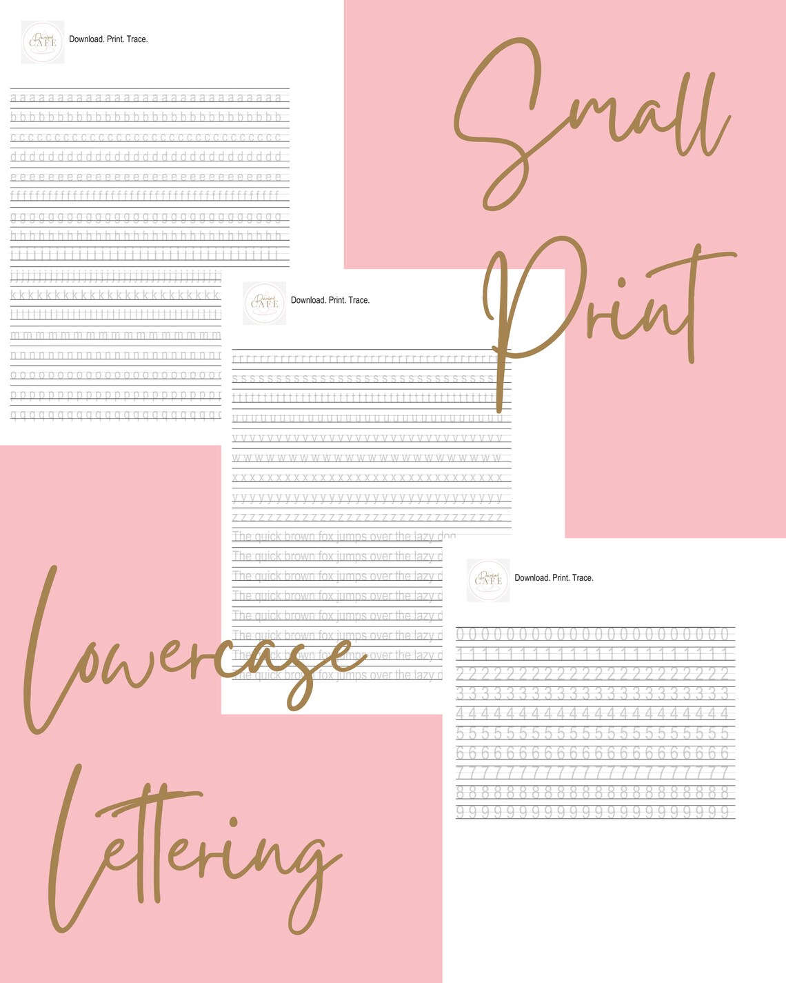 Large and Small Print Arial Narrow Handwriting, Printable, Hand ...