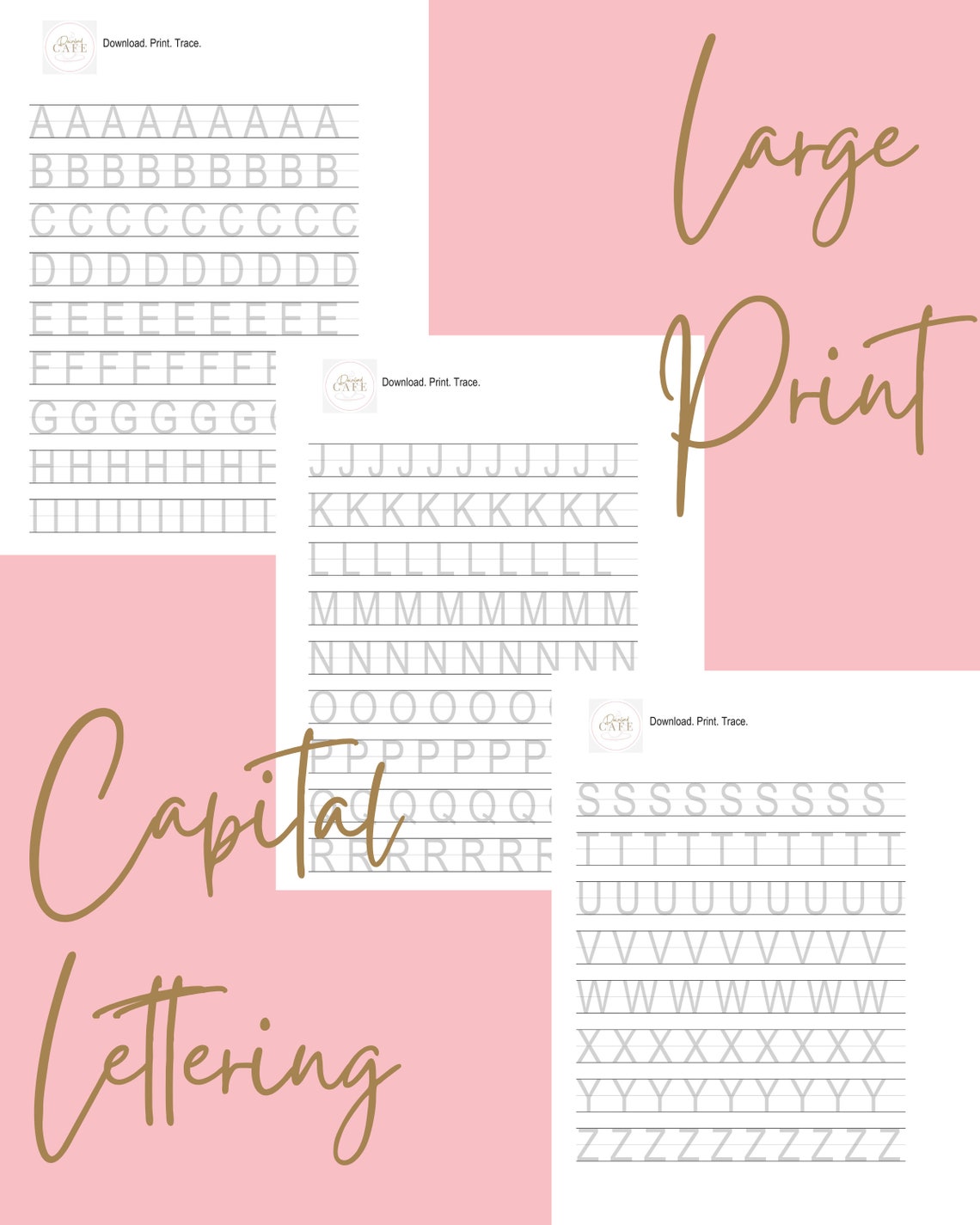 Large and Small Print Arial Narrow Handwriting, Printable, Hand ...