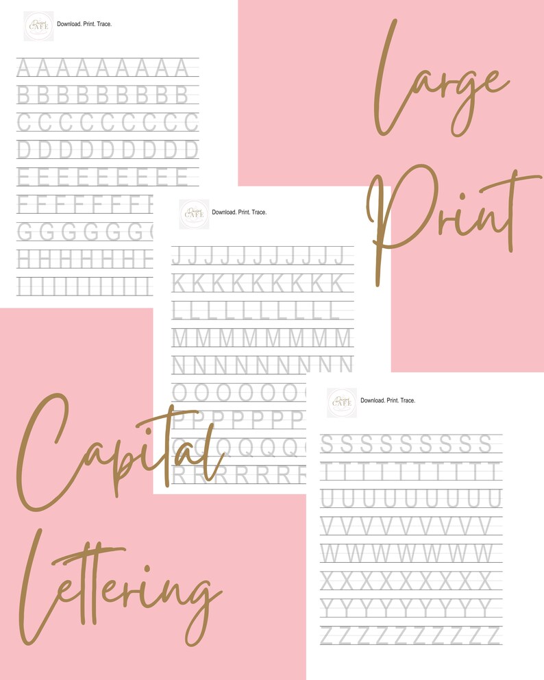 Large and Small Print Arial Narrow Handwriting, Printable, Hand ...