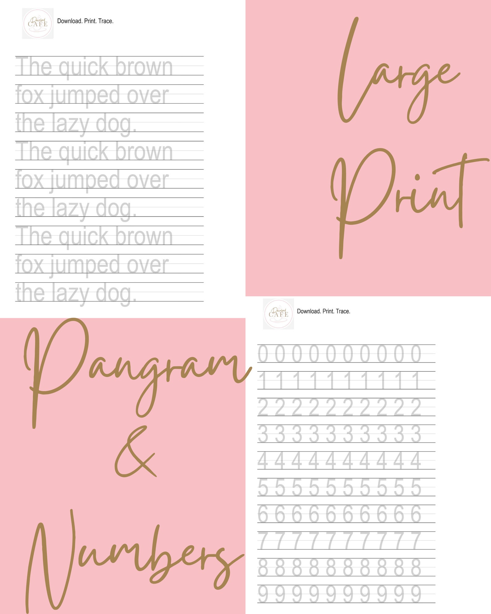 Large and Small Print Arial Narrow Handwriting, Printable, Hand ...