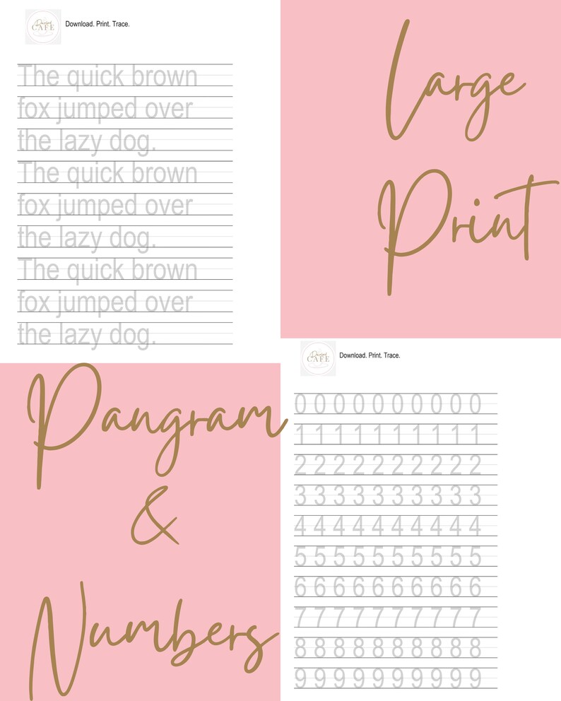 Large and Small Print Arial Narrow Handwriting, Printable, Hand ...
