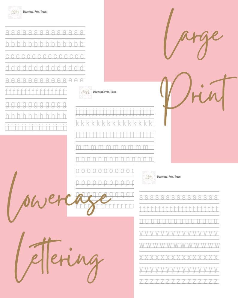 Large and Small Print Arial Narrow Handwriting, Printable, Hand ...