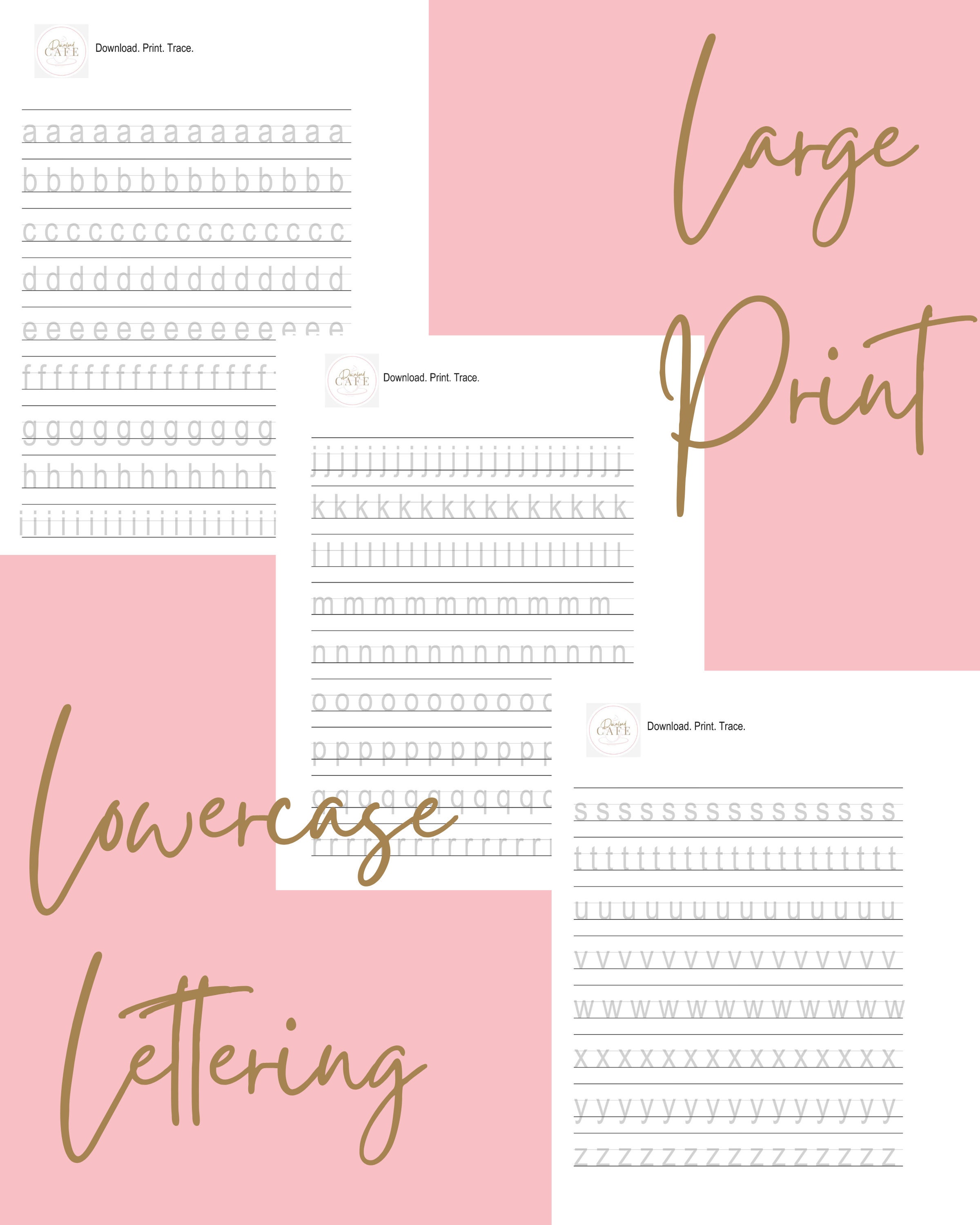 Large and Small Print Arial Narrow Handwriting, Printable, Hand ...
