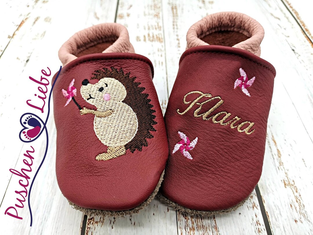 Organic Crawling Shoes With Names for Babies and Children (eco Leather ...