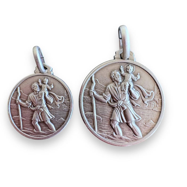 St. Christopher - Sterling Silver 925 Medal - Blessed by Pope - Etsy