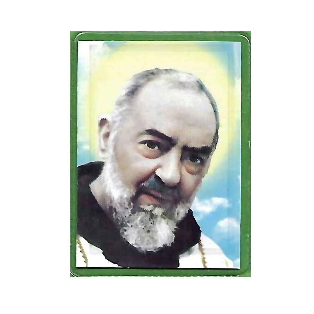 St. Padre Pio Laminated Holy Card With 2nd Class Relic St. Father Pio ...