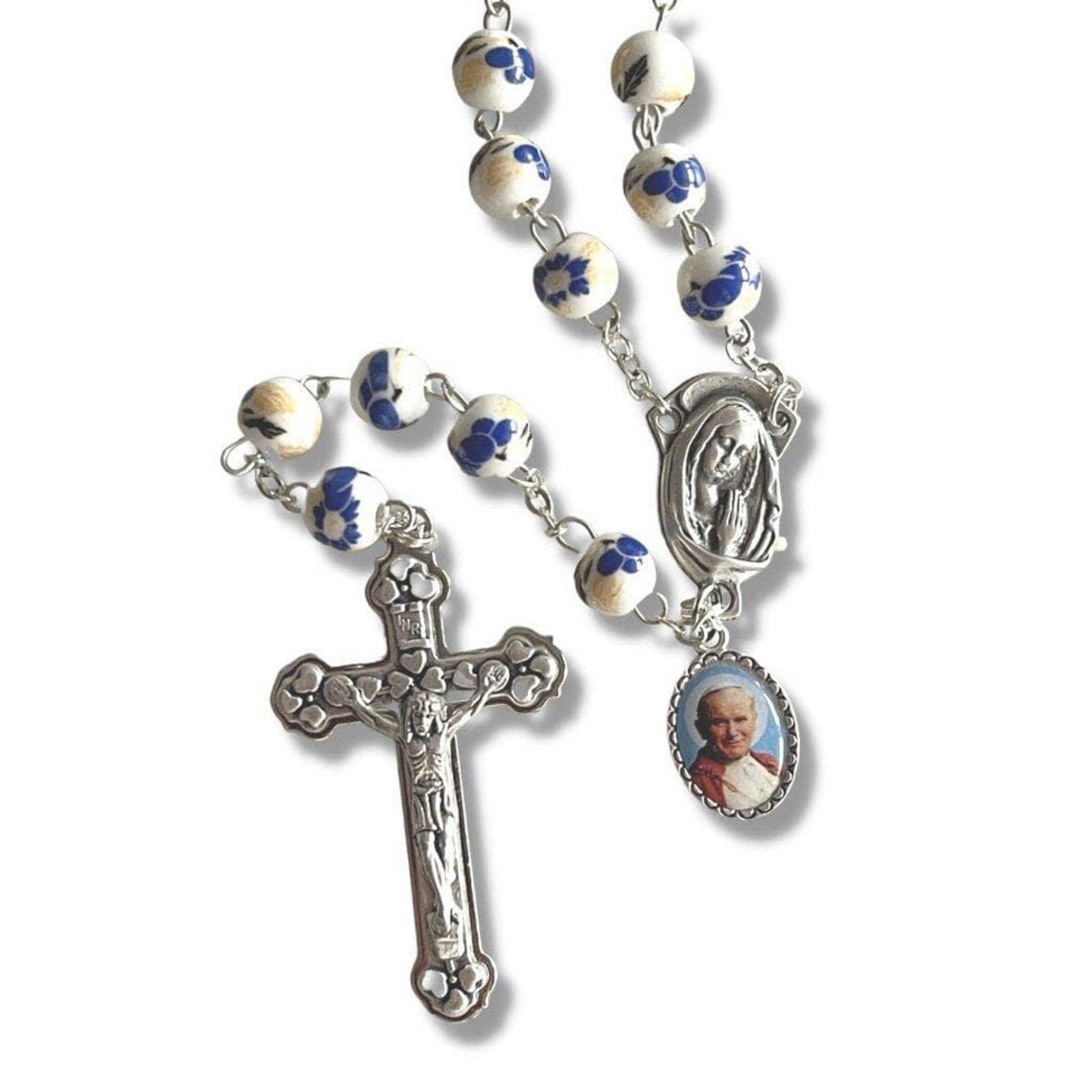 Ceramic Rosary - Catholic Prayer Beads - Blessed by Pope - Etsy