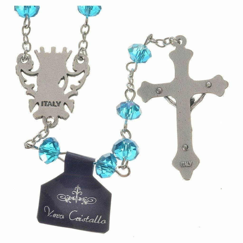 Catholic Virgin Mary Aqua Shiny Crystal Beads Women Rosary - Etsy