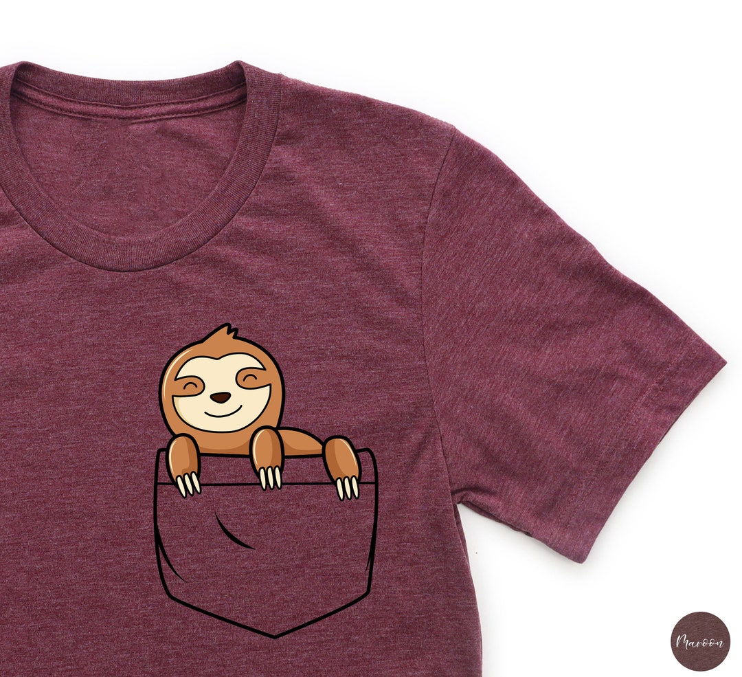 Pocket Sloth Shirt, Unisex Sloth Tee, Sloth Lover Gift - Etsy