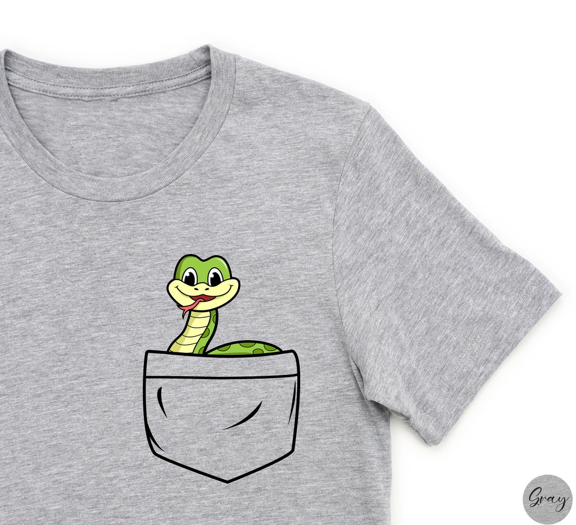 Cute Snake Pocket T-shirt, Snake Lover Gift - Etsy