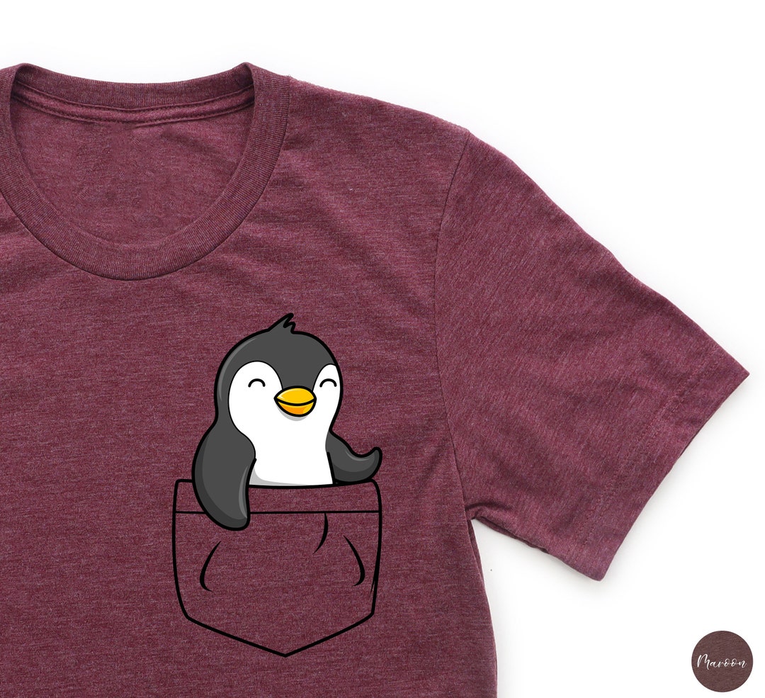 Pocket Penguin Shirt, Penguin Birthday Gift, Penguin Gift, Penguin ...