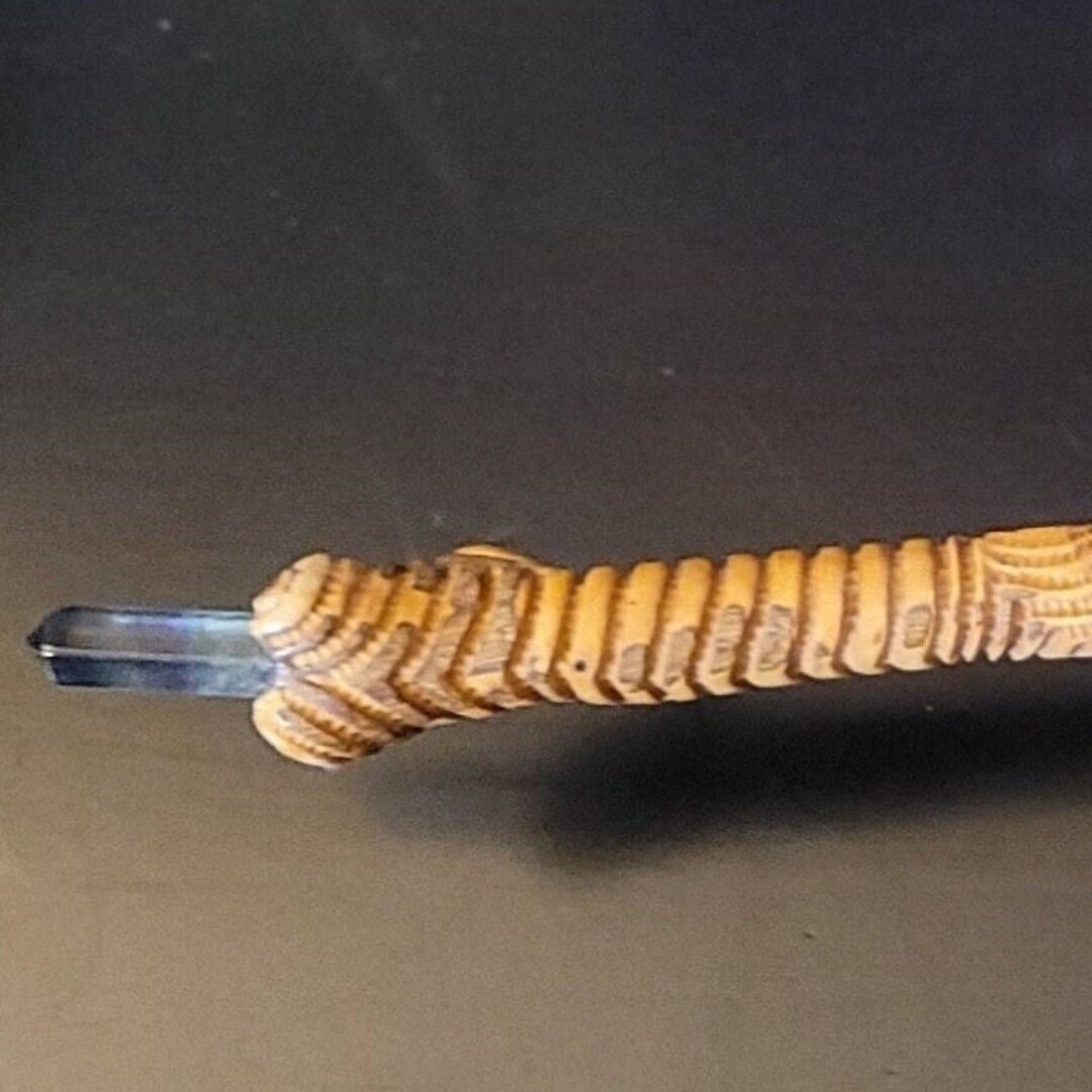 Magic Wand, Black Walnut Magic Wand With Rainbow Fluorite Stone, Hand ...