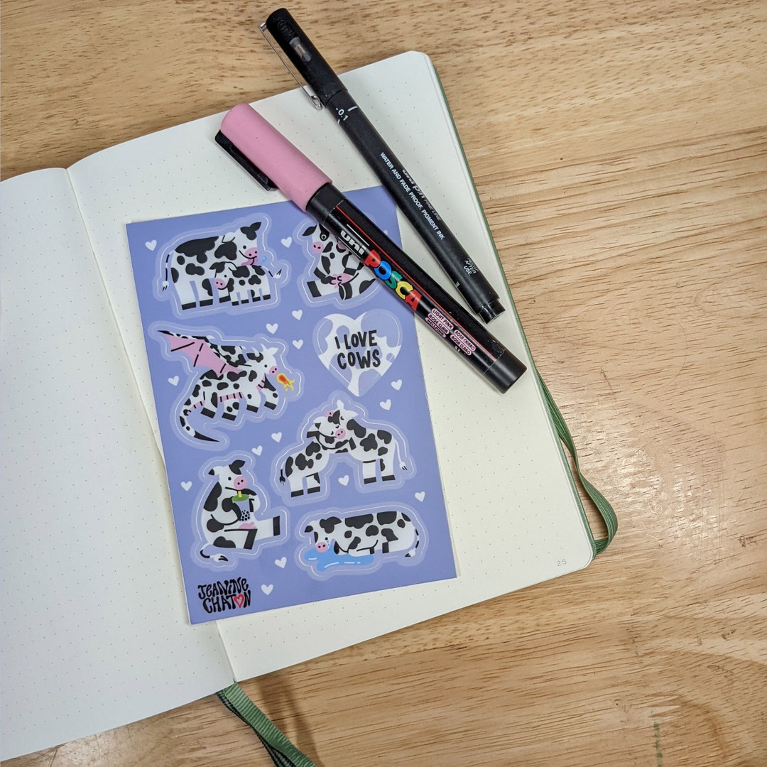 Sheet of Cow Stickers Cow Sticker Sheet - Etsy