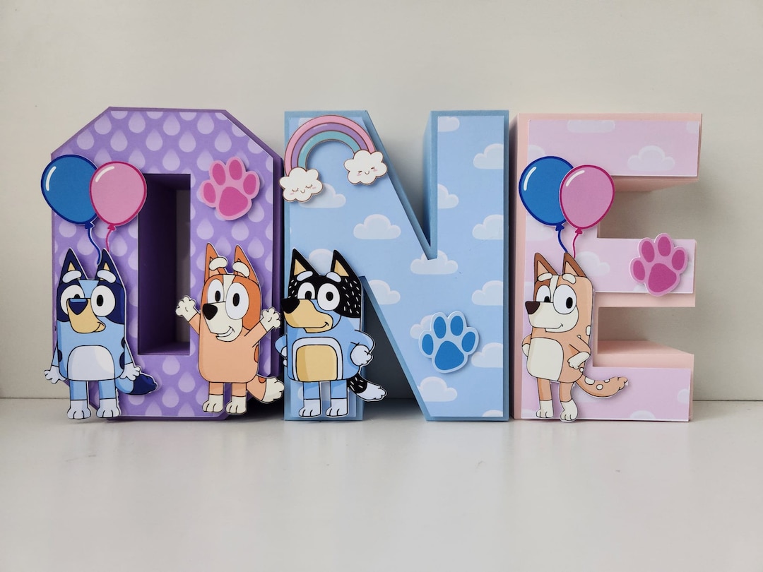 Letters 3D Bluey Birthday, Bluey Decoration,birthday Boy, Birthday Girl ...