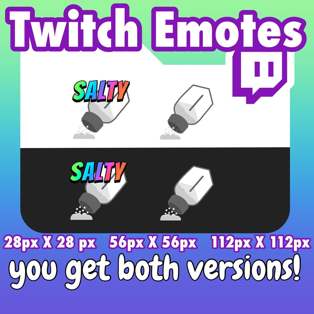 Salty Twitch Emote | Salt Shaker Emote | Streamer Emote | Cute Emote ...