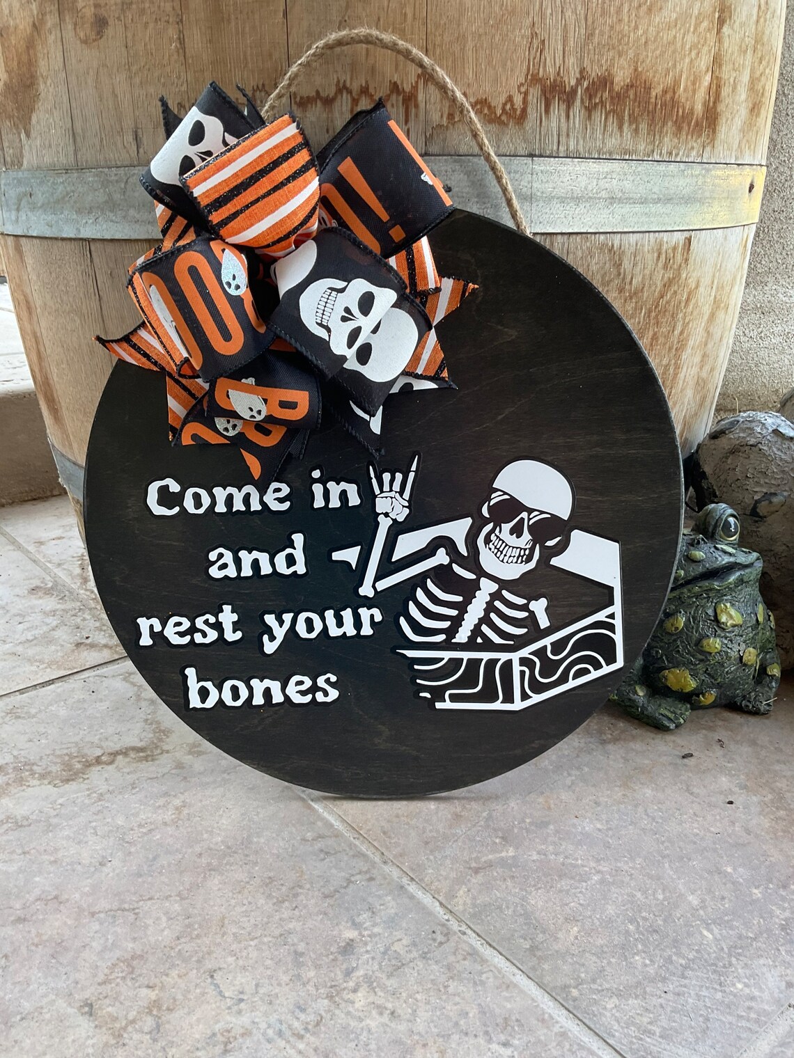 Come in and Rest Your Bones Door Hanger Skeleton Door Sign - Etsy
