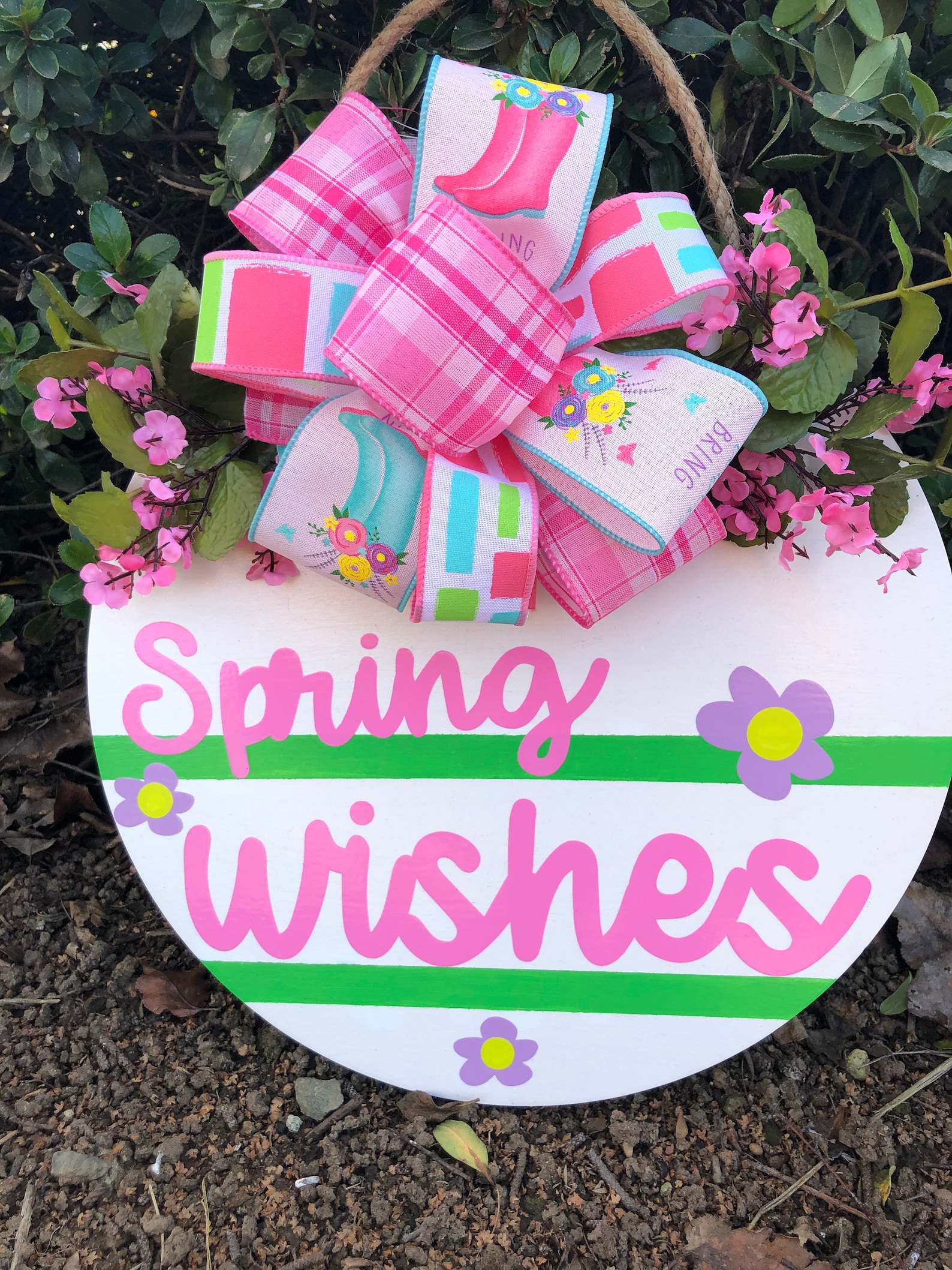 Spring Door Hanger Spring Wishes Door Hanger Front Door - Etsy