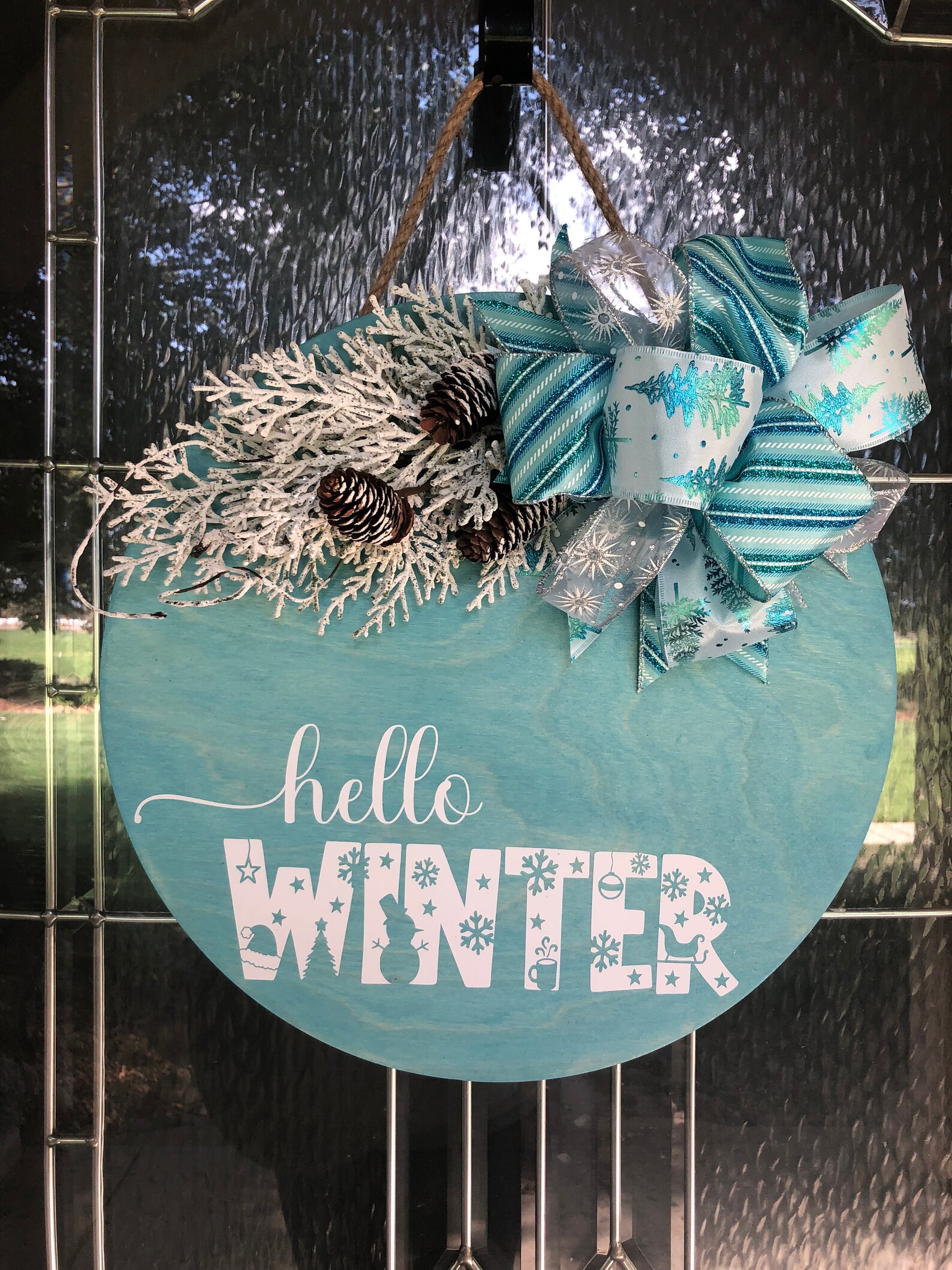 Hello Winter Door Hanger, Winter Door Hanger, Winter Door Sign, Holiday ...