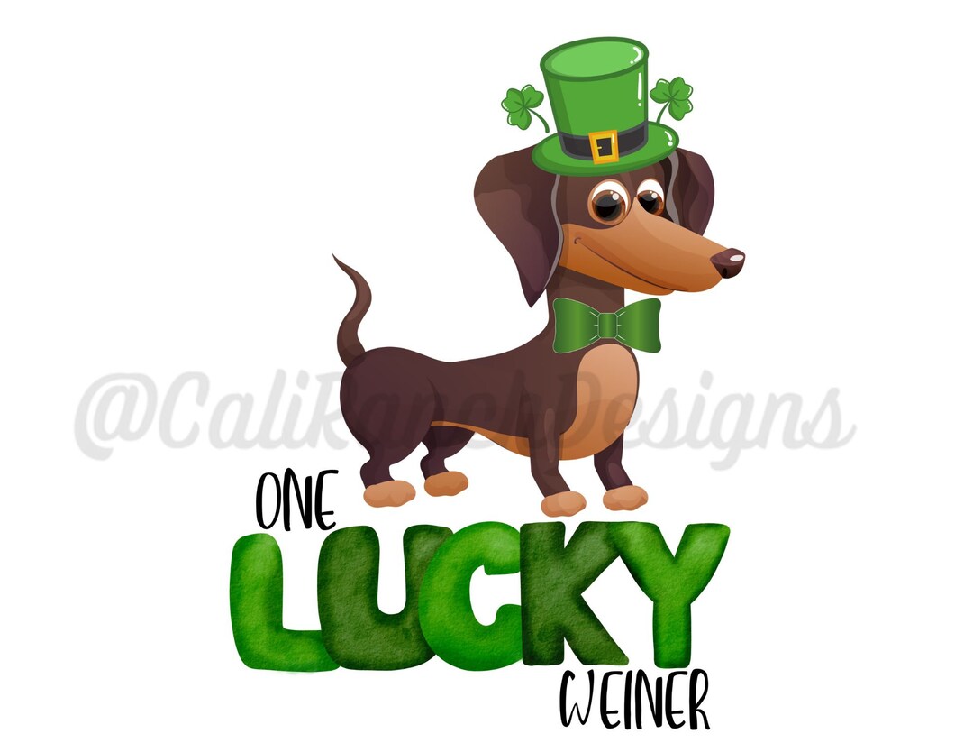 St. Patrick's Day Lucky PNG Design, One Lucky Weiner Dog Digital ...
