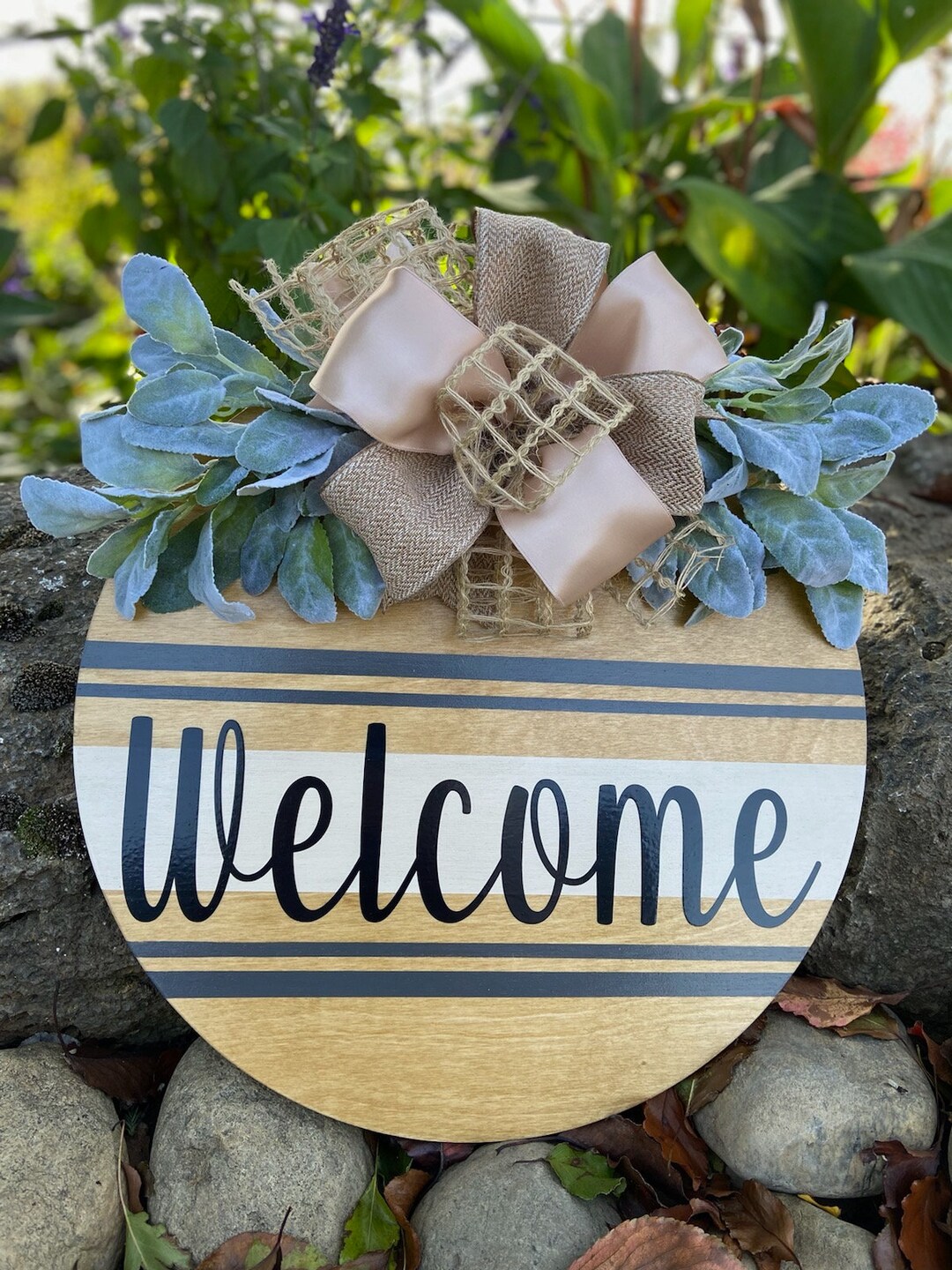 Welcome Door Hanger, Welcome Door Sign, Wooden Door Hanger, Welcome ...