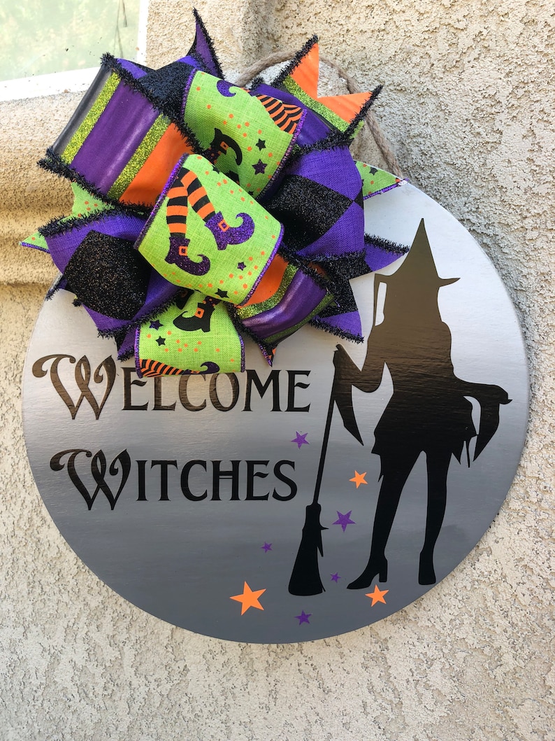 Welcome Witches Door Hanger Welcome Witches Sign Halloween - Etsy