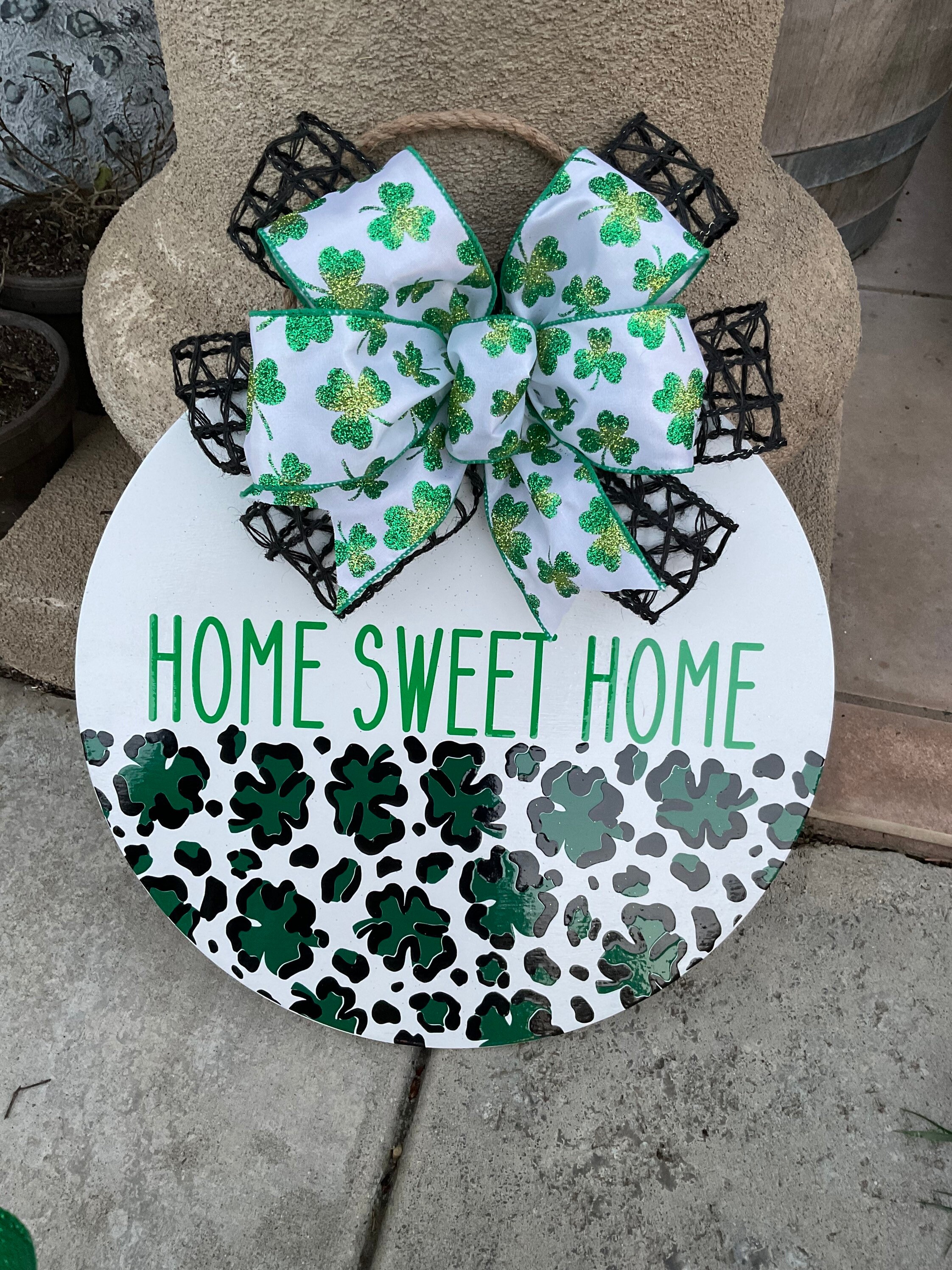 St Patrick's Day Door Hanger, Shamrock Door Wreath, St Patrick's Day ...