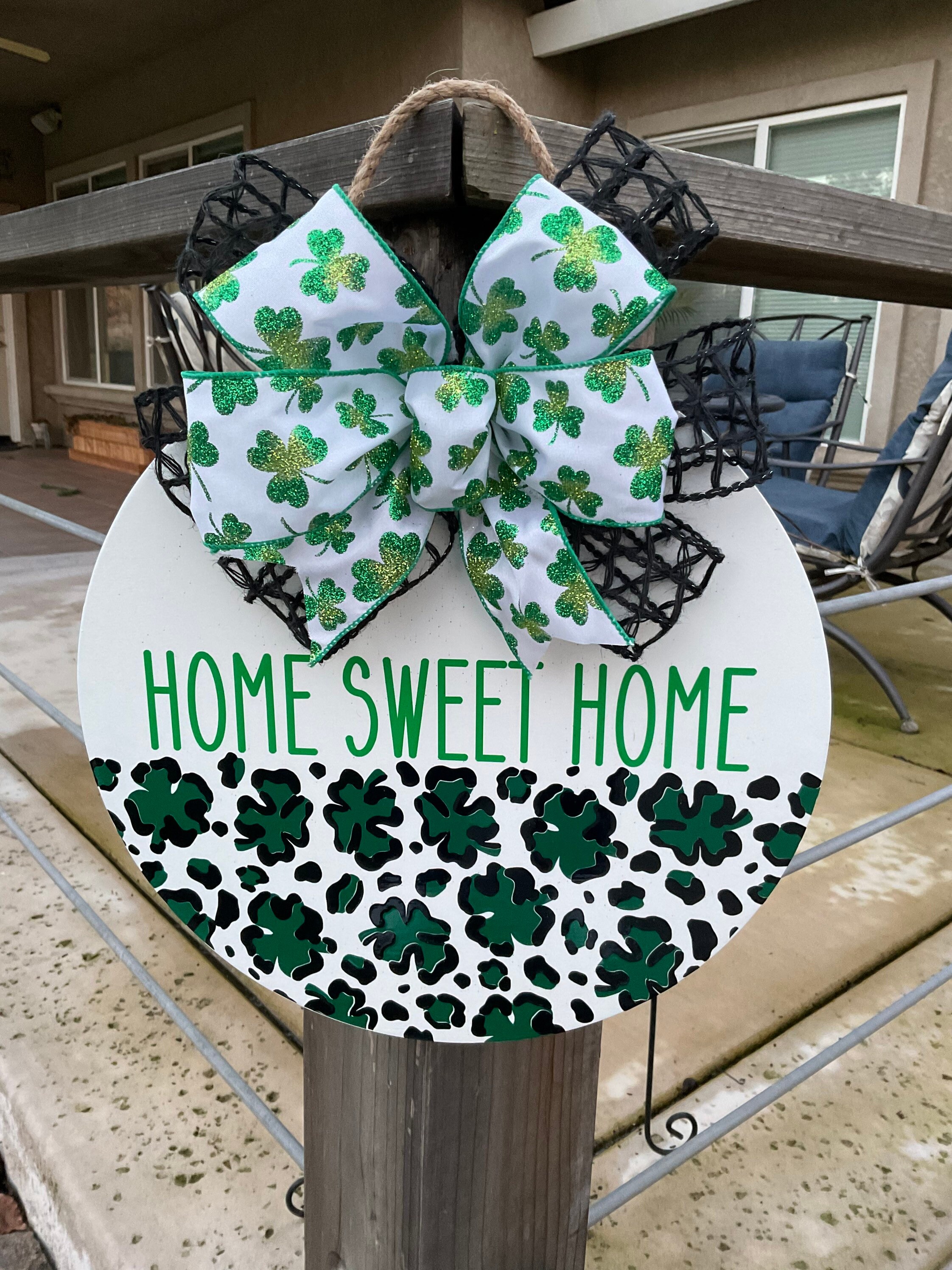 St Patrick's Day Door Hanger, Shamrock Door Wreath, St Patrick's Day ...