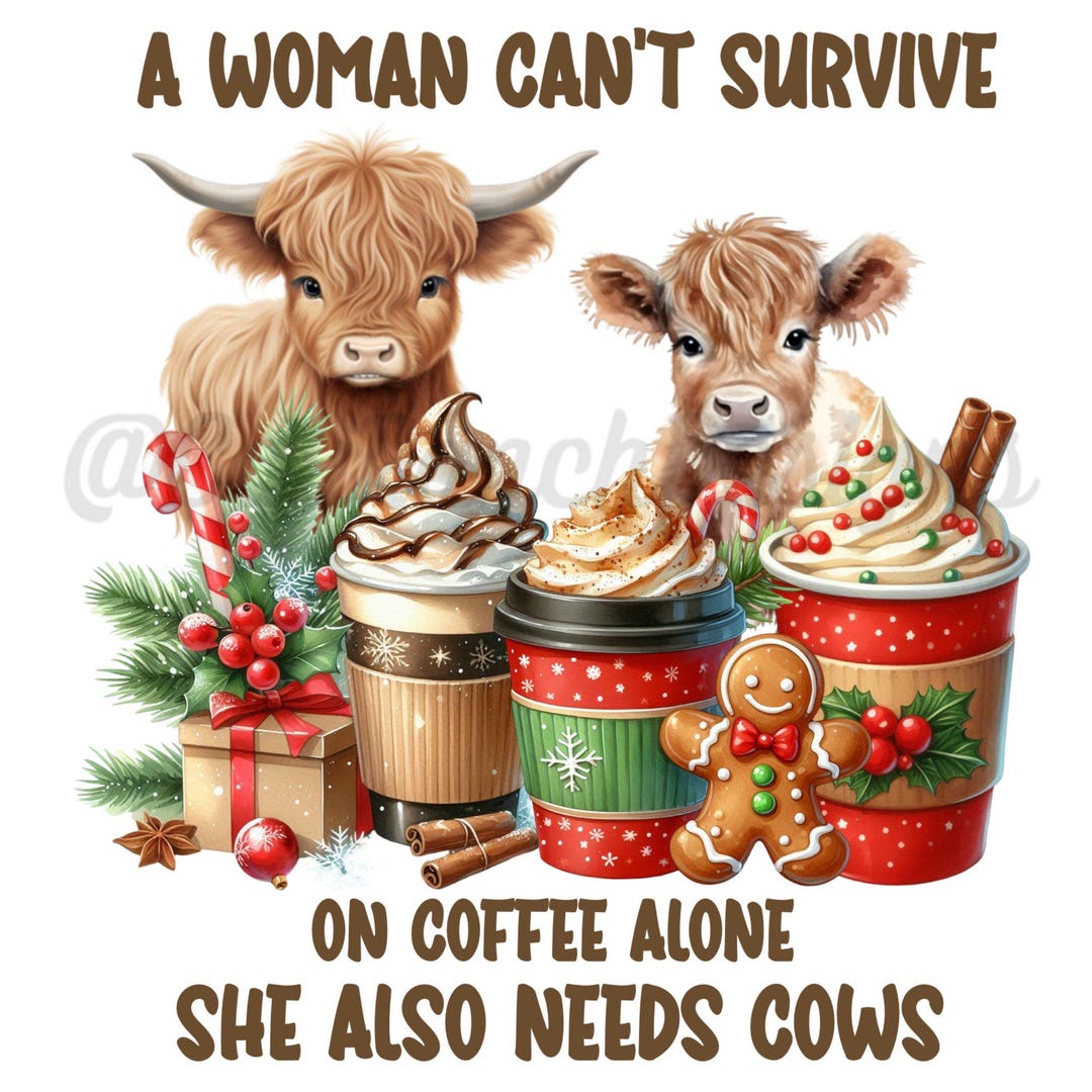 Cows and Coffee PNG Digital File, Cows and Coffee Sublimation Design ...
