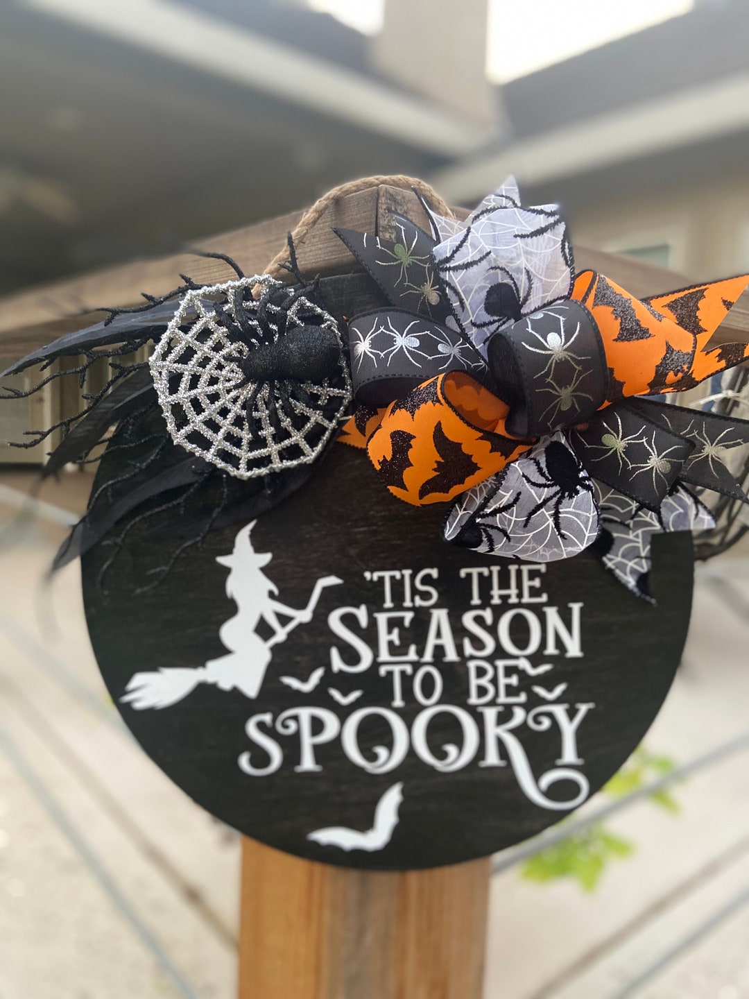 Tis the Season to Be Spooky Door Hanger, Halloween Door Hanger, Witch ...