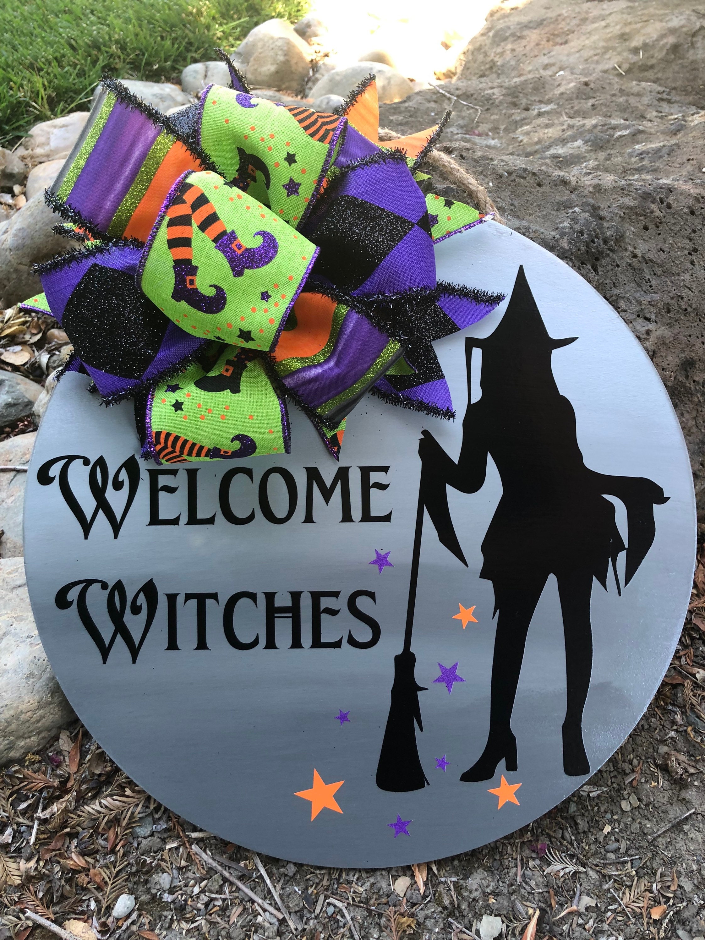 Welcome Witches Door Hanger Welcome Witches Sign Halloween - Etsy