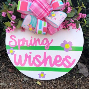 Spring Door Hanger, Spring Wishes Door Hanger, Front Door Hanger ...
