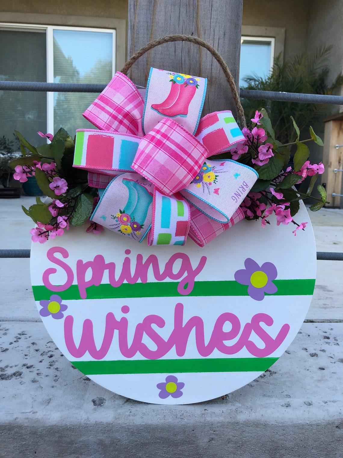 Spring Door Hanger Spring Wishes Door Hanger Front Door - Etsy